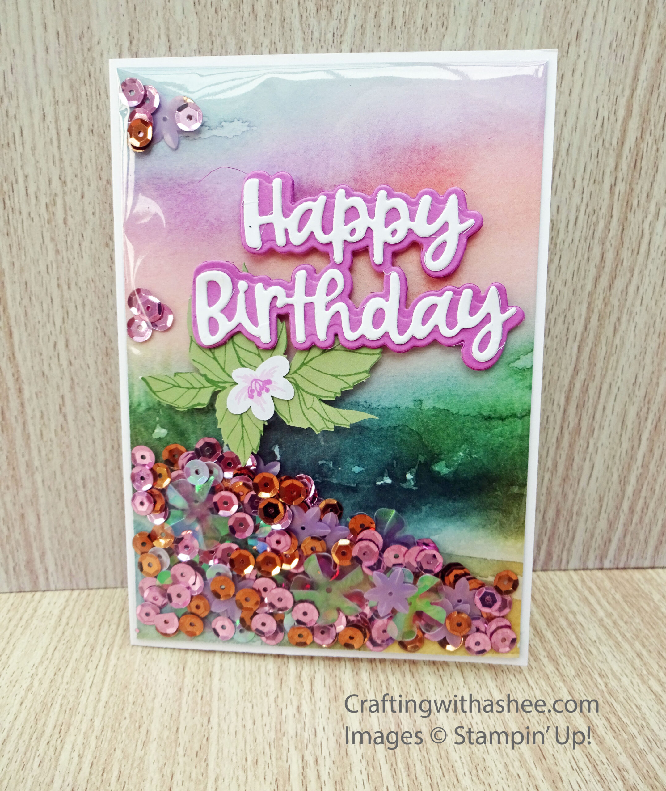 Make a Full Card Front Shaker Birthday Card – Crafting with Ashee ...