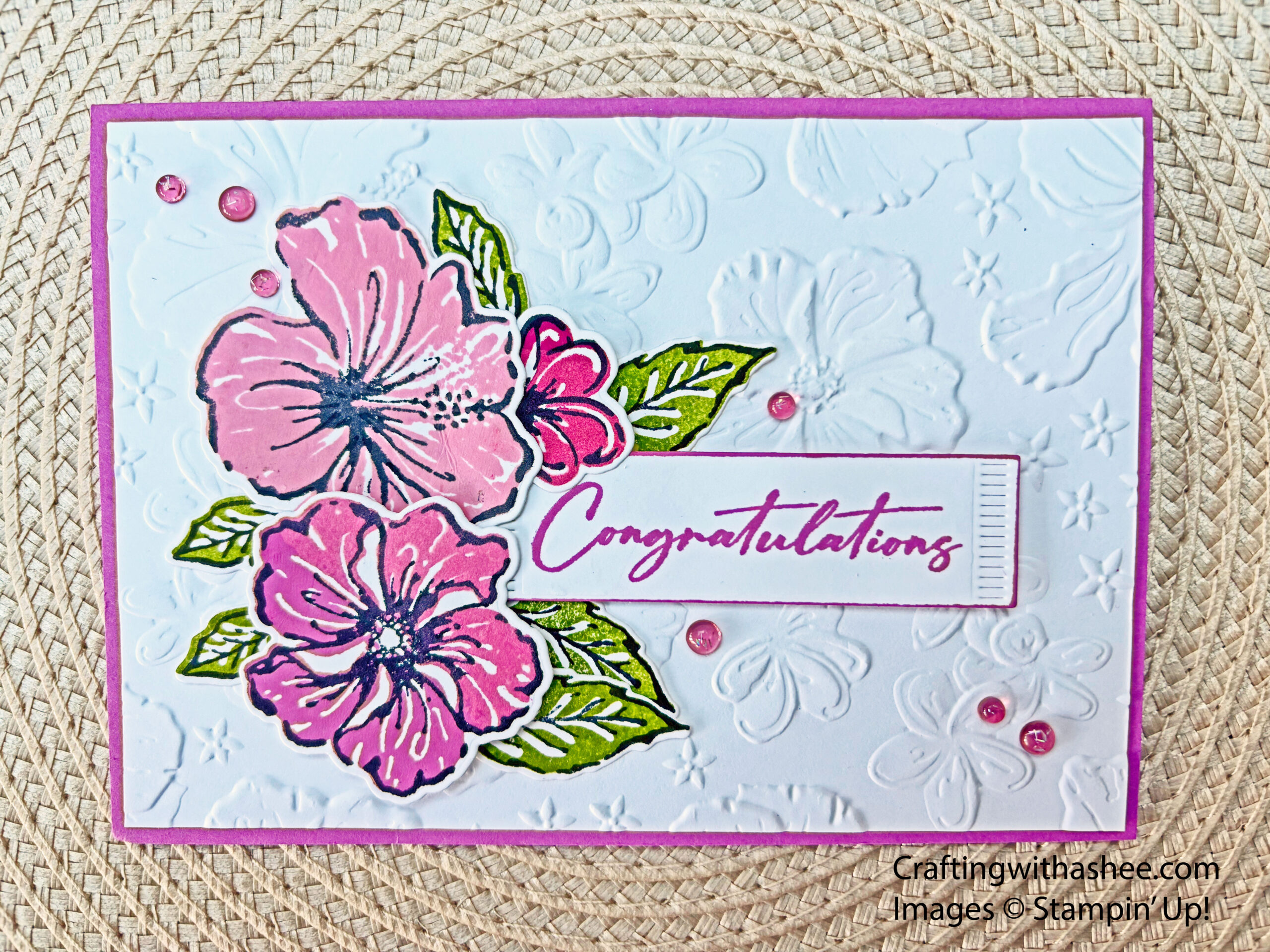 Happy Hibiscus - Easy Two-Stamping Congrats Card. – Crafting with Ashee ...